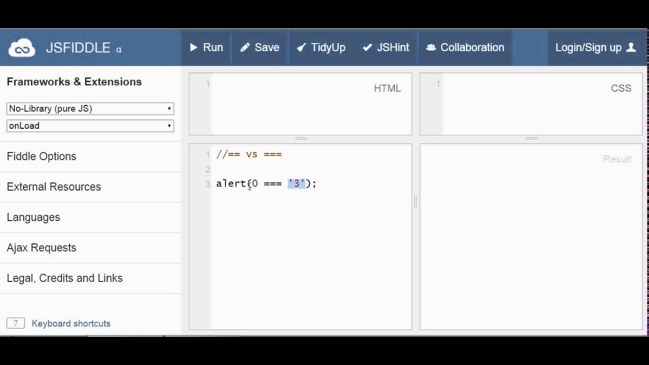Difference in == and === in javascript - YouTube