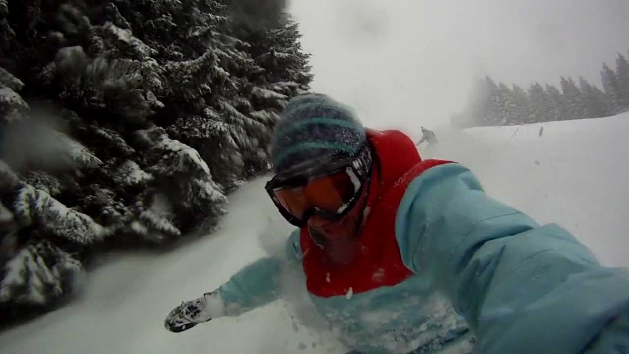 GoPro Snowboard deep Pow SLOMO Snowbeard - YouTube