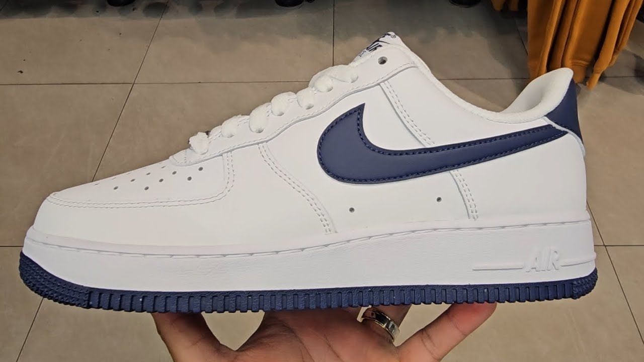 Nike Air Force 1 '07 White Midnight Navy AF1 4K POV / SKU: FJ4146-104 ...