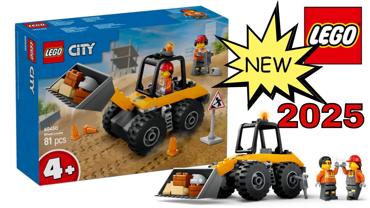 LEGO 60450 City Yellow Constructions Wheel Loader Speed Build Review ...