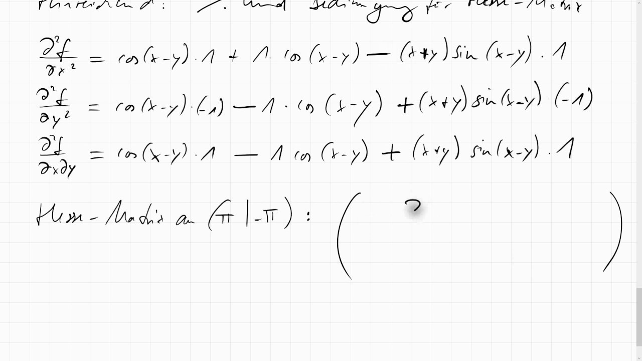 22F.2 lokales Extremum einer Funktion zweier Veränderlicher, weiteres ...