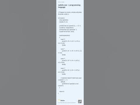 switch case c programming language - YouTube