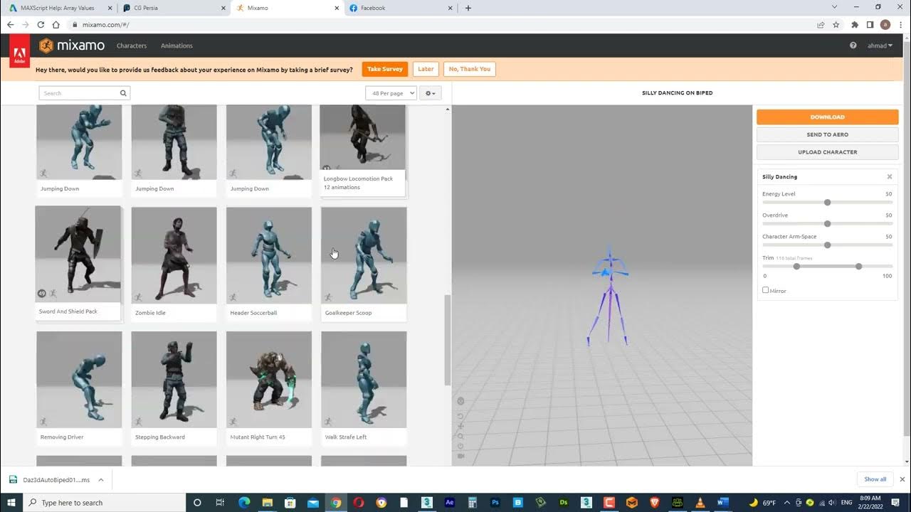 Converting Biped joints Names By Maxscript for using Mixamo Motions - YouTube