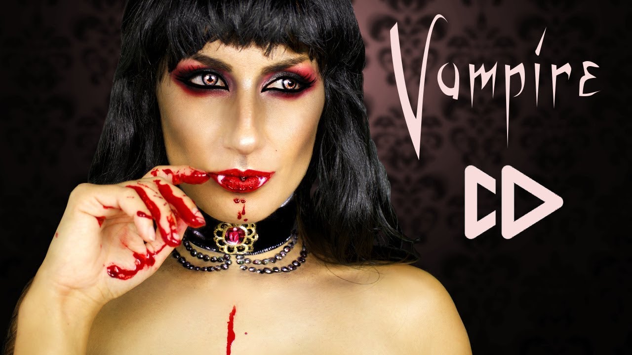 Glam Vampire Makeup and Ruby Necklace Bodypaint (fast forward) - YouTube