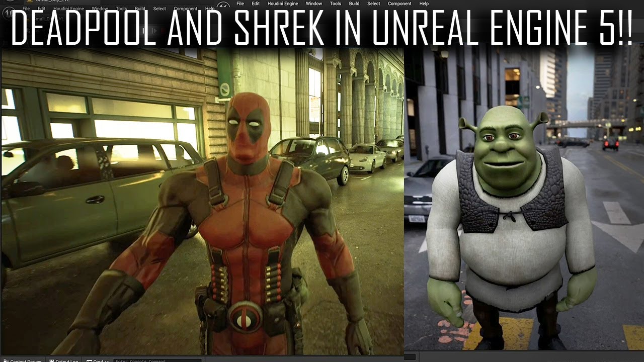 DEADPOOL and SHREK in the new Unreal Engine 5 city tech demo!! - YouTube