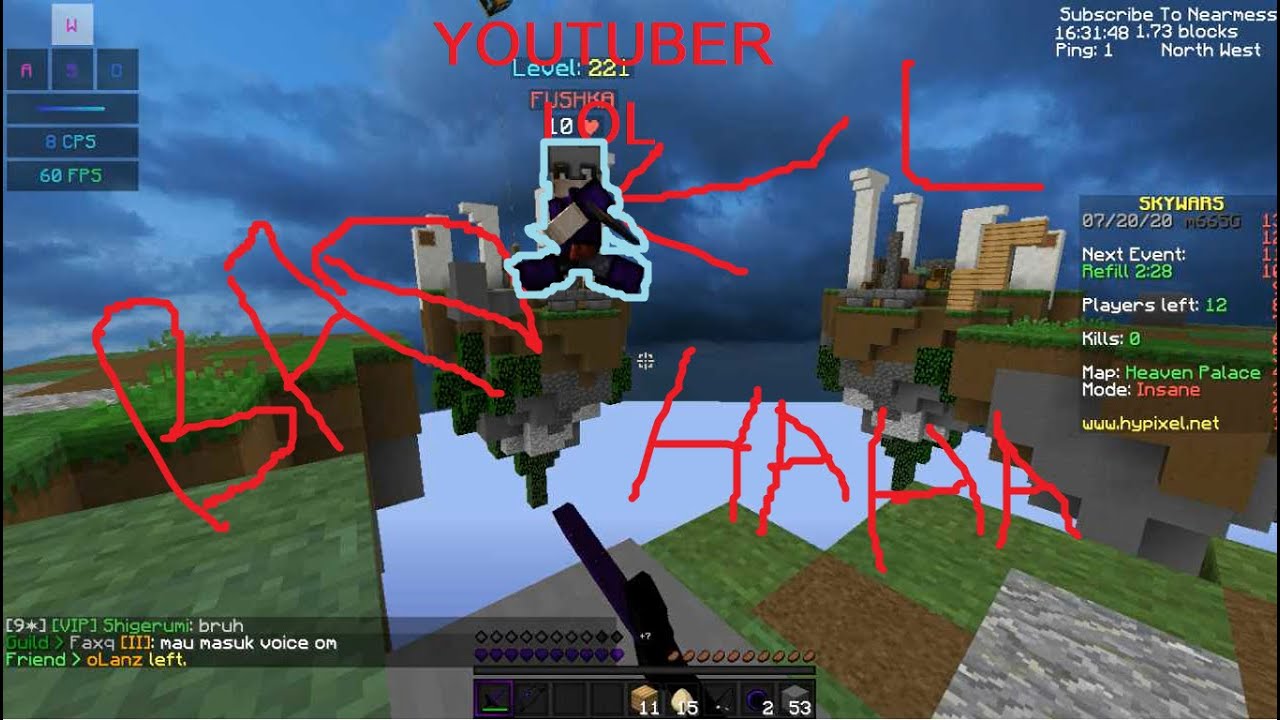 Killing youtuber in hypixel lol - YouTube