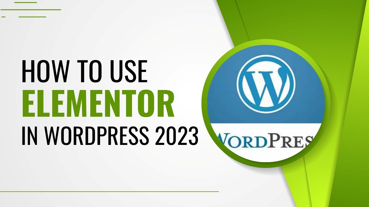 How to use Elementor and change WordPress dashboard setting? - YouTube