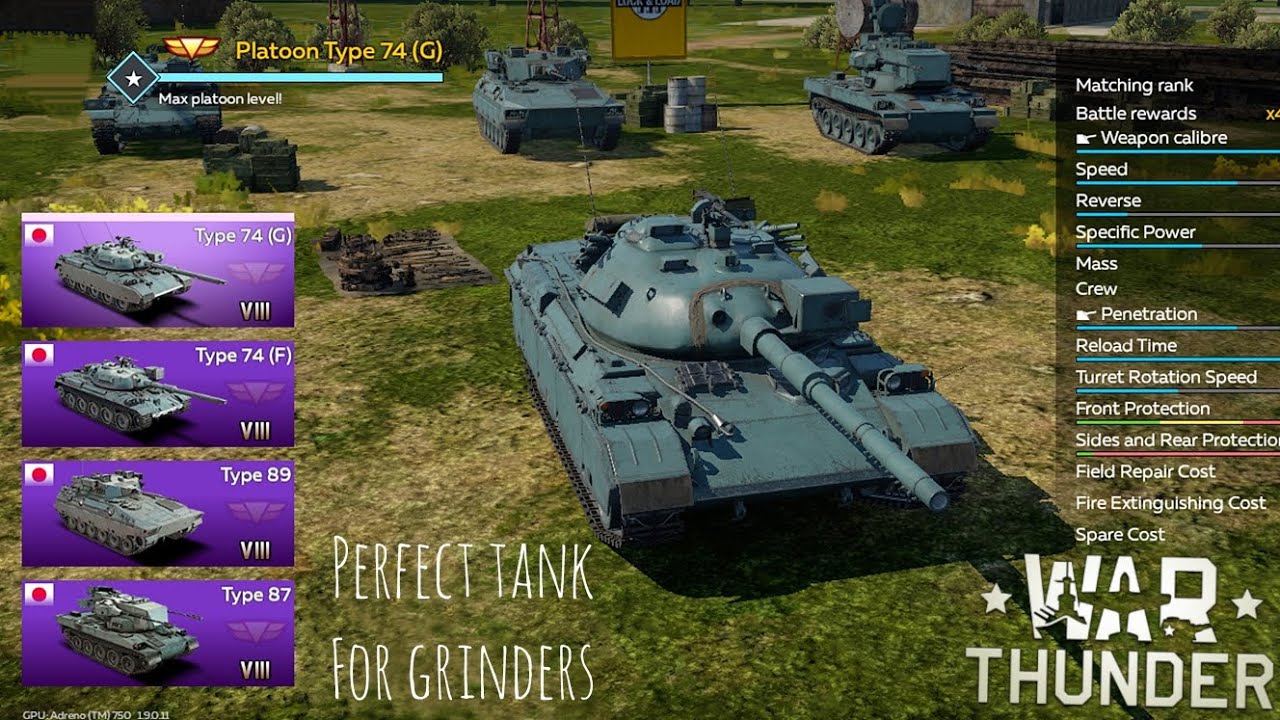 Type 74 (G) platoon gameplay War Thunder Mobile - YouTube