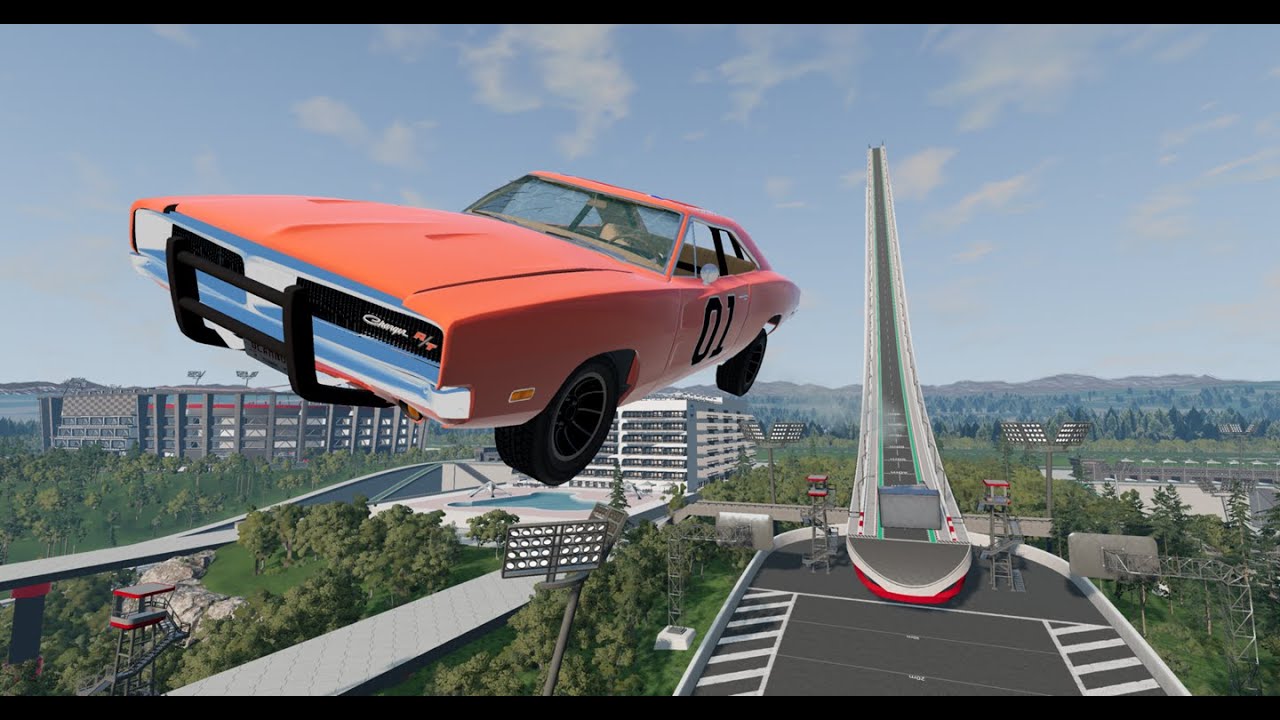 General Lee Jumps 8 - The Big One - BeamNG.Drive - YouTube