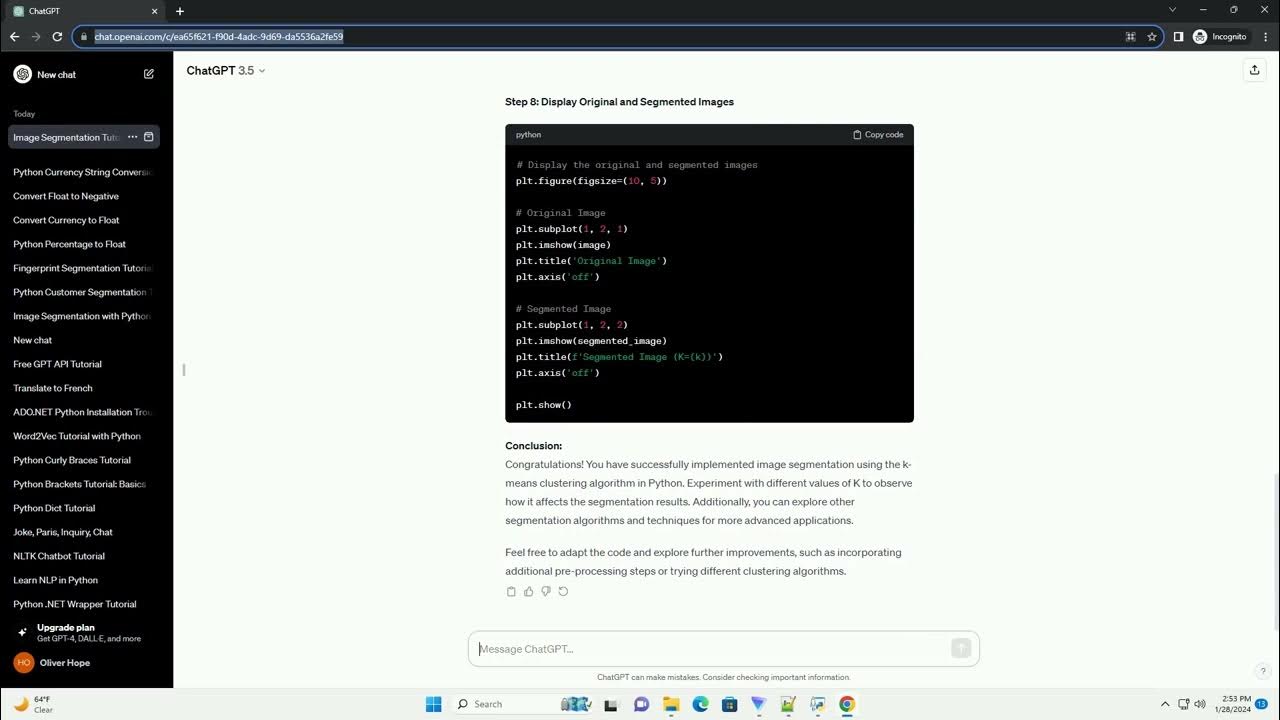 algorithm for segmentation python - YouTube