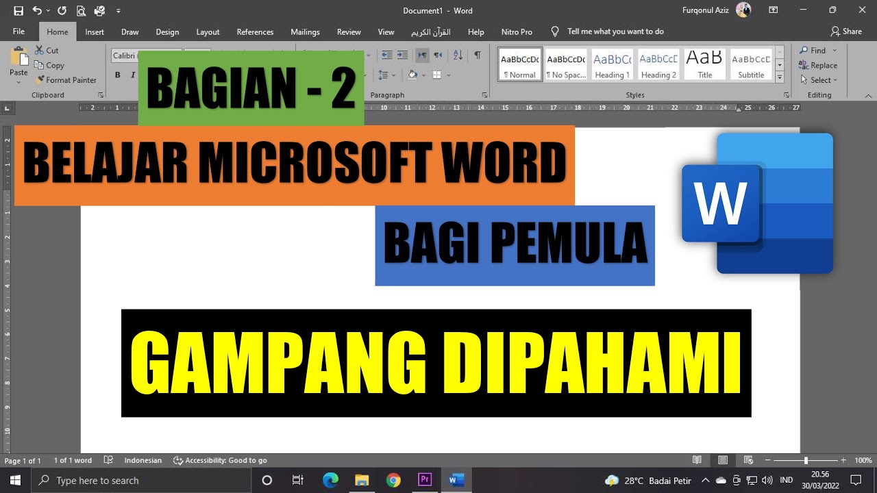 Cara Cepat Belajar Microsoft Word - Tutorial Pemula Bagian 2 - YouTube