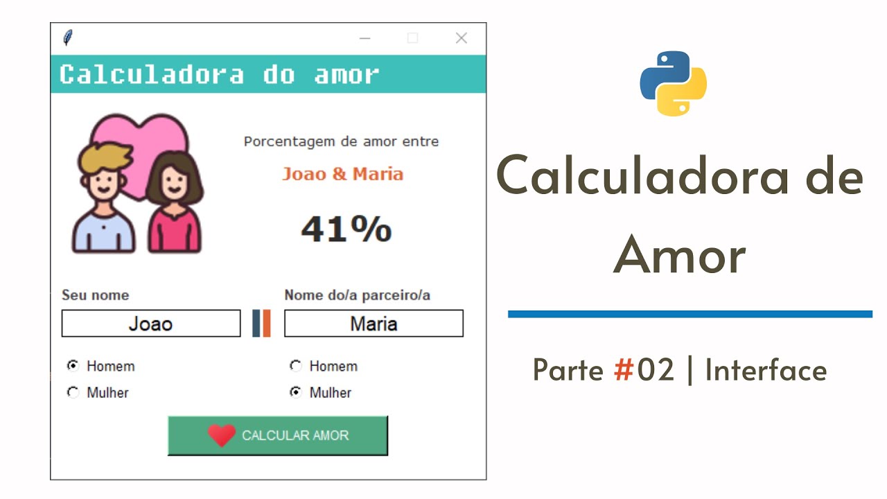 Como fazer Calculadora de amor em Python Parte - #02 - YouTube