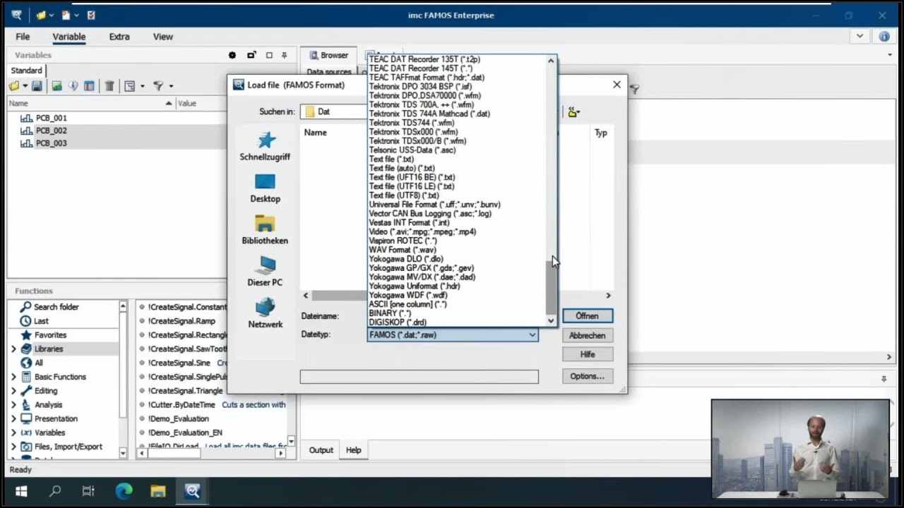 Introduction to the imc FAMOS user interface and importing measurement ...