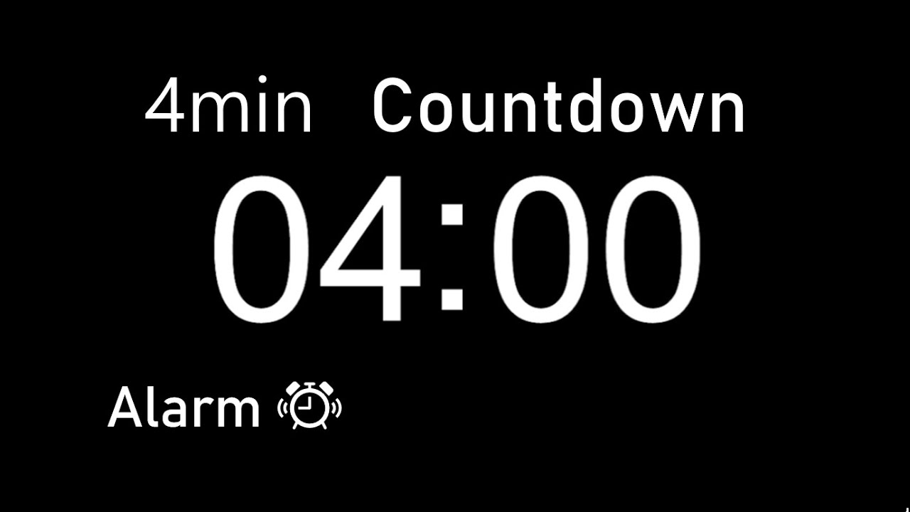 [4 minute Timer & Alarm] Countdown | 4분 타이머 | 4분 알람 - YouTube