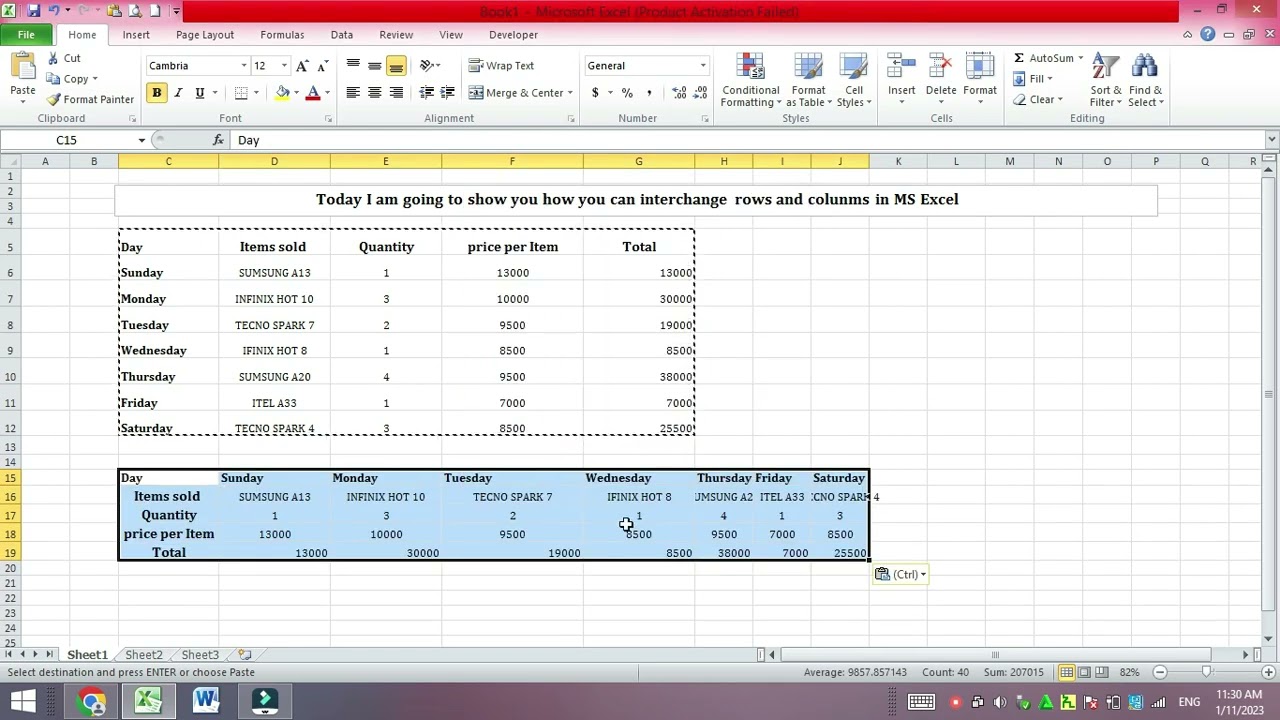 How To Switch Rows And Columns In Excel YouTube How To Switch Rows And Columns In Excel YouTube