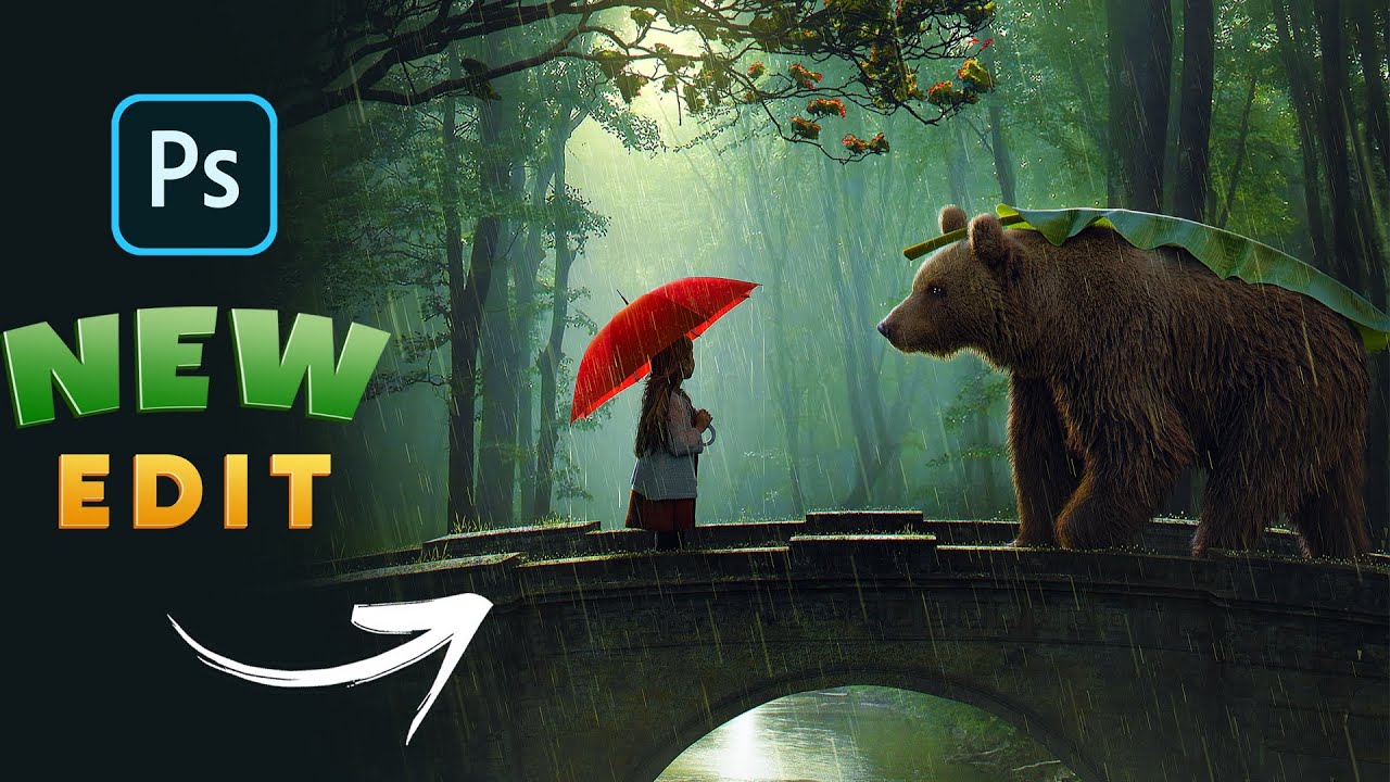 The Umbrella Photo Manipulation Speed Art Photoshop Tutorial Youtube