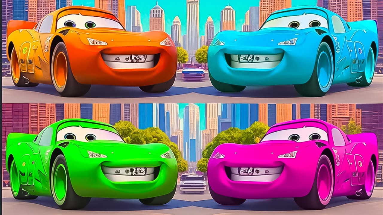 Car Cartoon 95 Lightning McQueen Color | Disney Pixar (MUSIC VIDEO ...