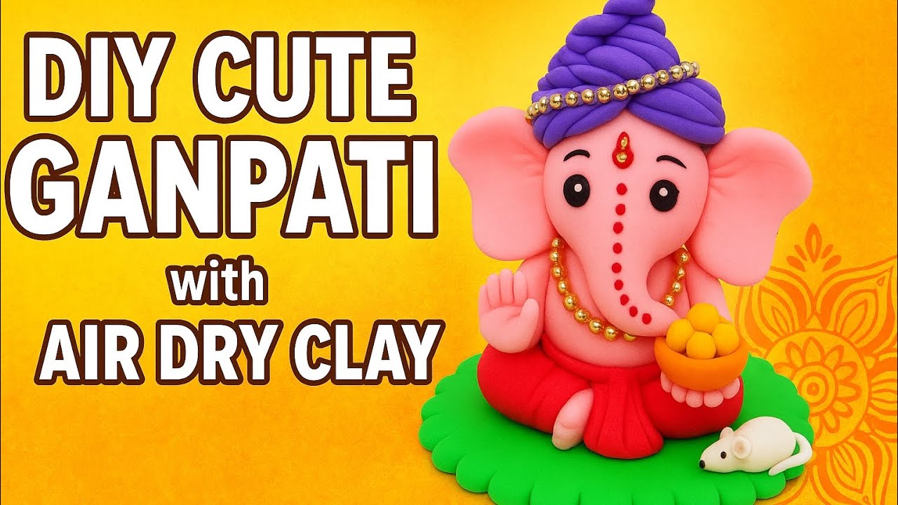 🙏 DIY Ganesh Idol Making at Home | Simple Clay Ganpati Tutorial 2025 ...