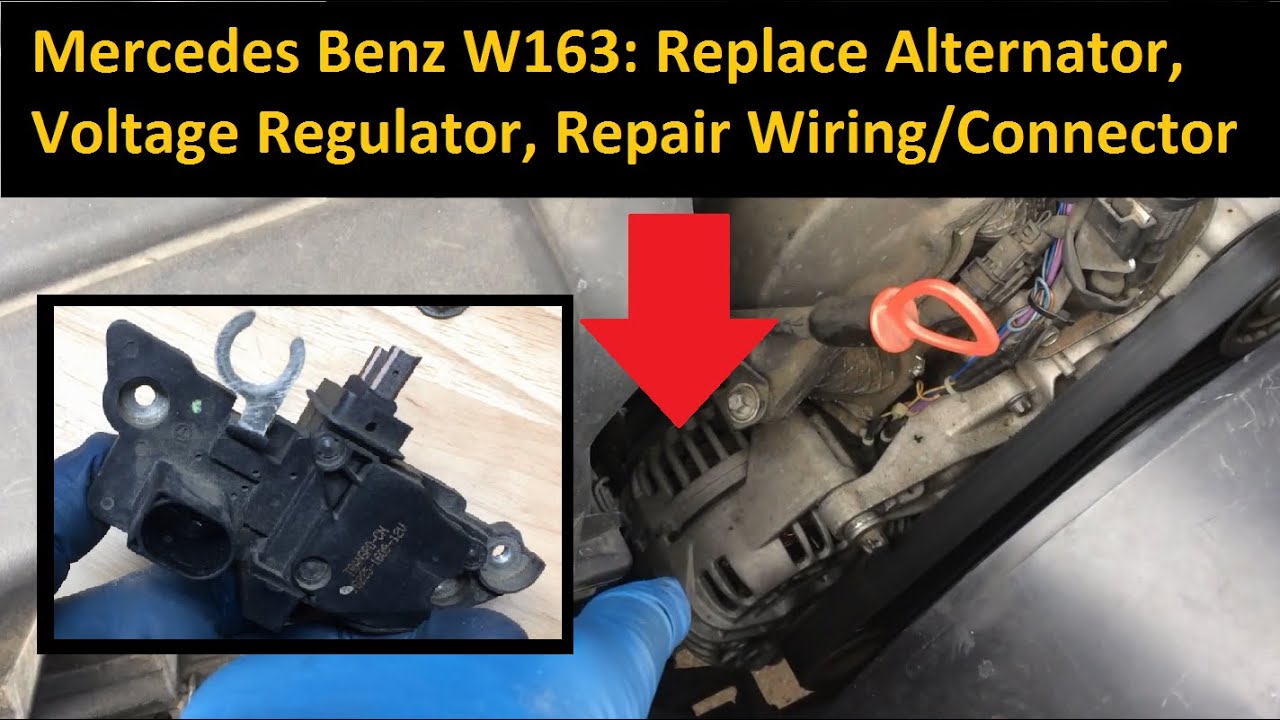 Mercedes W163 Replace Alternator, Voltage Regulator, Repair Wire ...