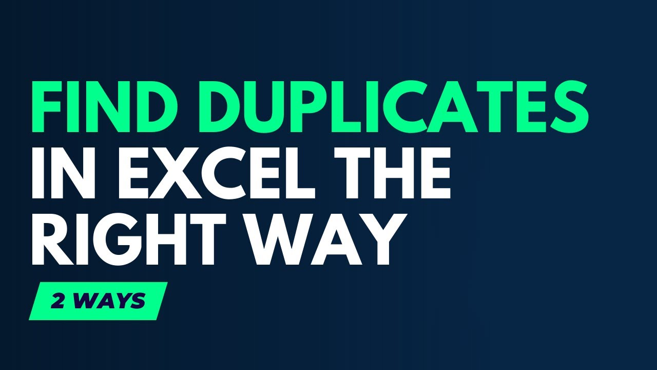 Find Duplicates In Excel The Right Way YouTube find-duplicates-in-excel-the-right-way-youtube