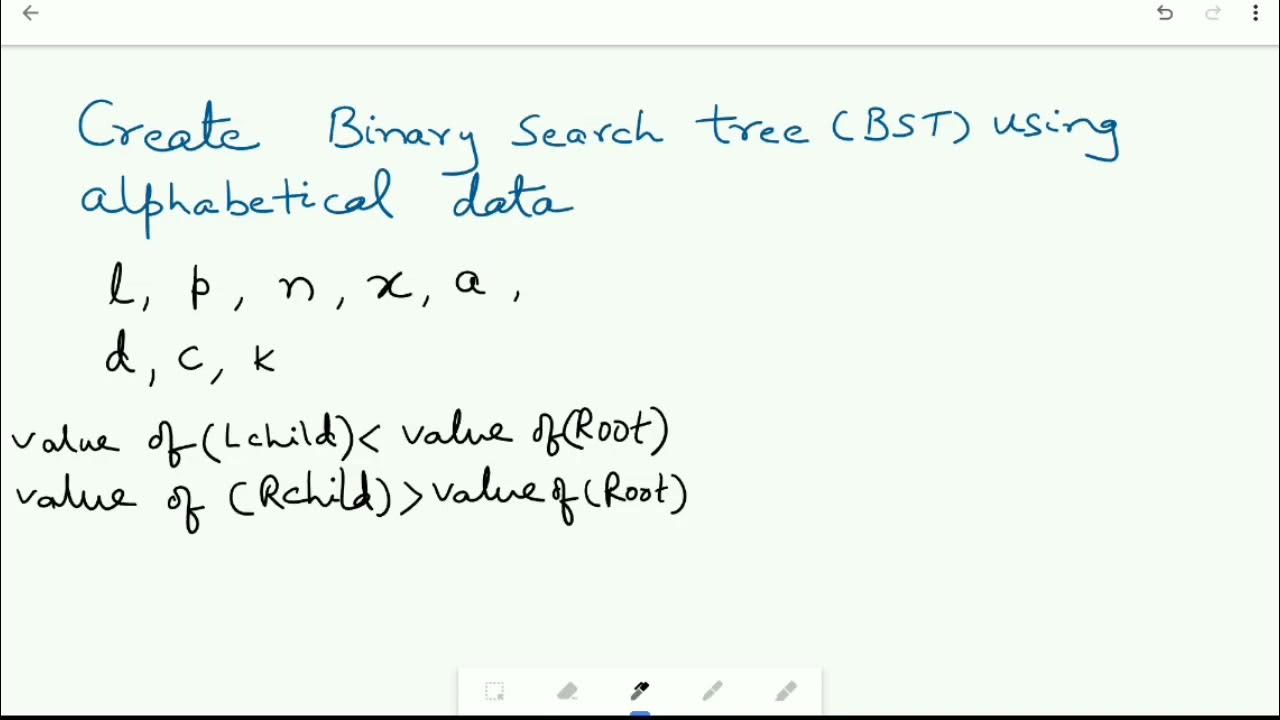Data Structure: Creating Binary Search Tree using Alphabetical Data - YouTube