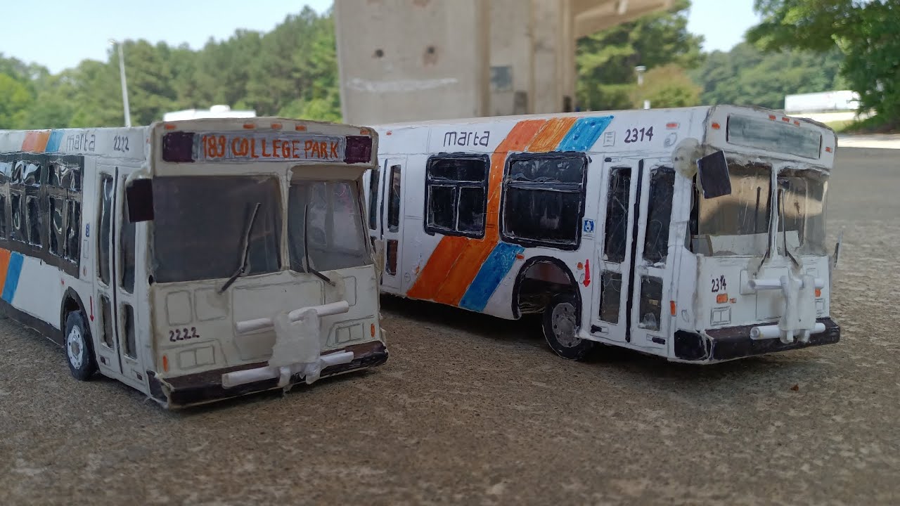 Old Marta Buses Revisiting Flats Shoals Park N Ride. - YouTube