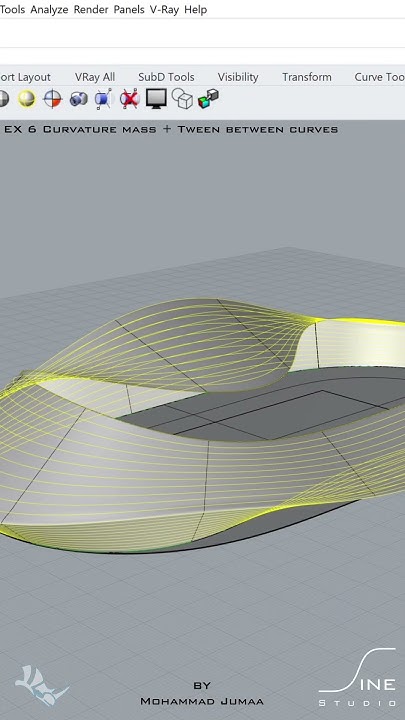 Rhino - EX 6 - Curvature mass + Tween between curves - YouTube