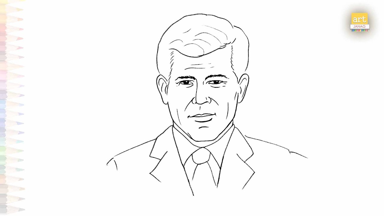 John F Kennedy face drawings | Art tutorial | How to draw John F ...
