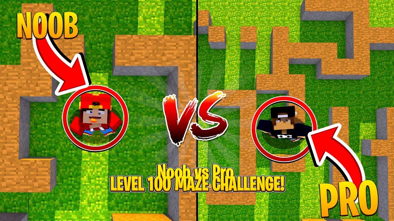 Minecraft NOOB vs PRO - LEVEL 100 MAZE CHALLENGE!! - YouTube