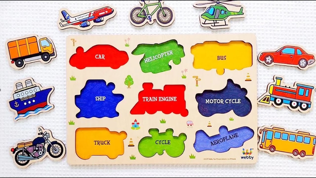 Learn About Vehicle Names With Puzzle | Mode Of Transport | Transport ...