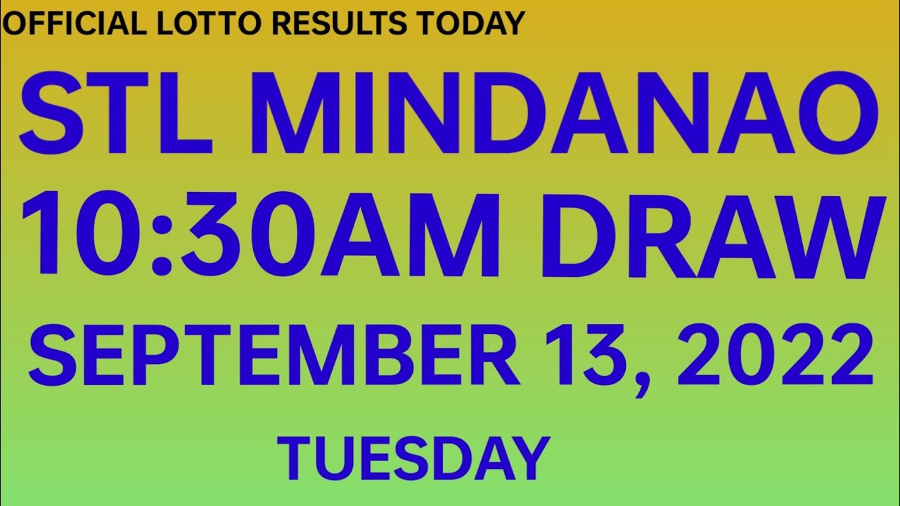Stl Mindanao results today September 13, 2022 10:30AM DRAW pcso lotto ...
