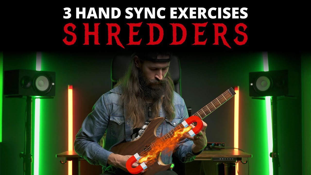 3 Hand Sync Exercises for SHREDDERS | Playalong practice - YouTube