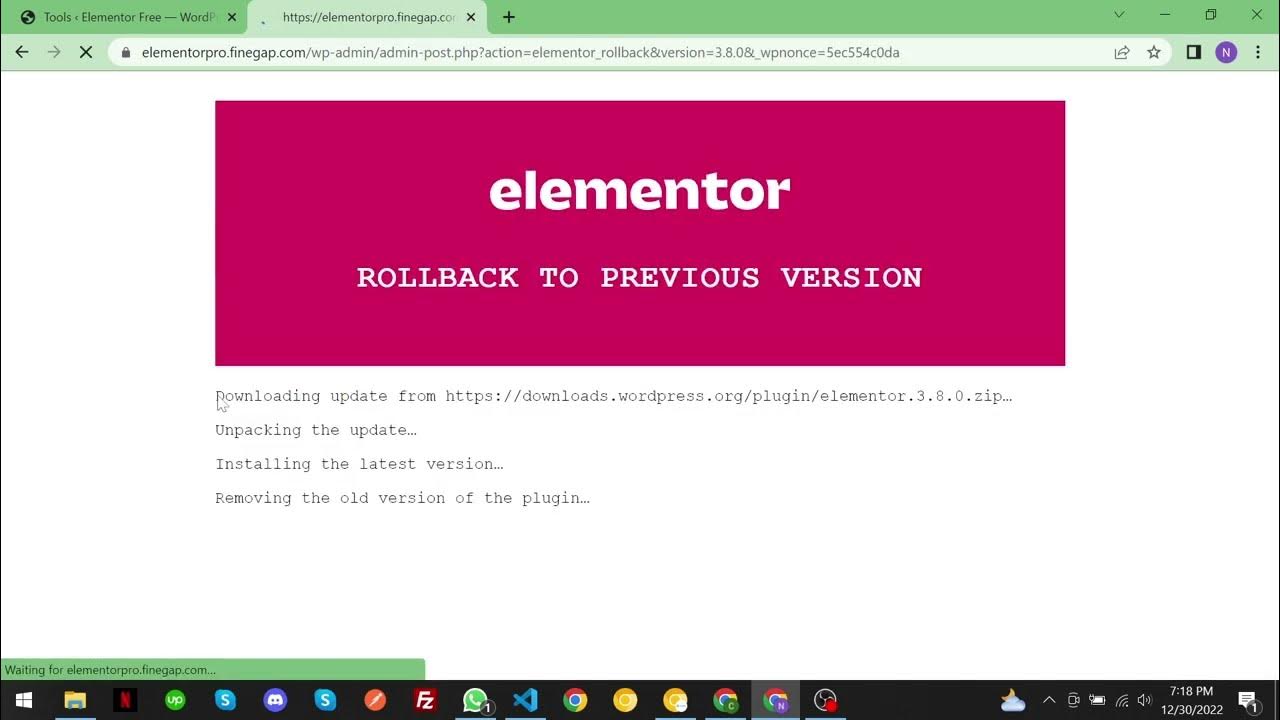 How to Rollback Elementor Versions | Elementor | Elementor Pro - YouTube