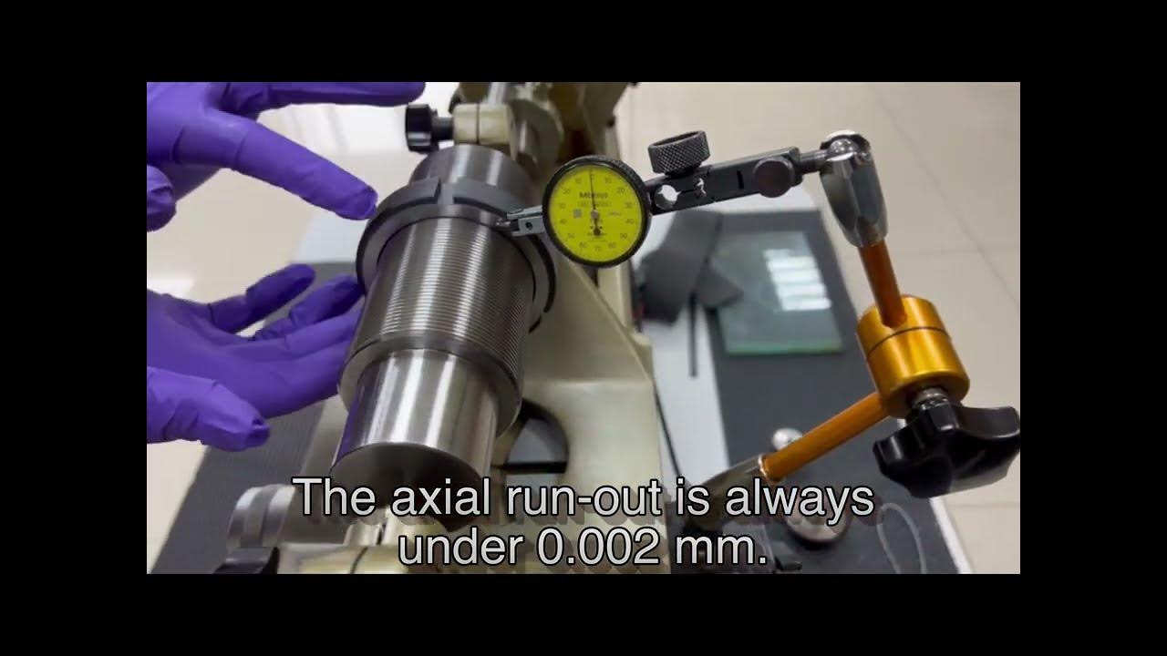 Measuring of NIKKI locknut MR65 thread run out with axial 0.002mm - YouTube