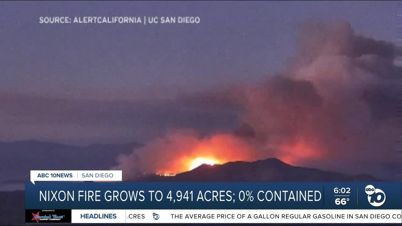 Nixon Fire in Riverside County approaches northern San Diego County ...