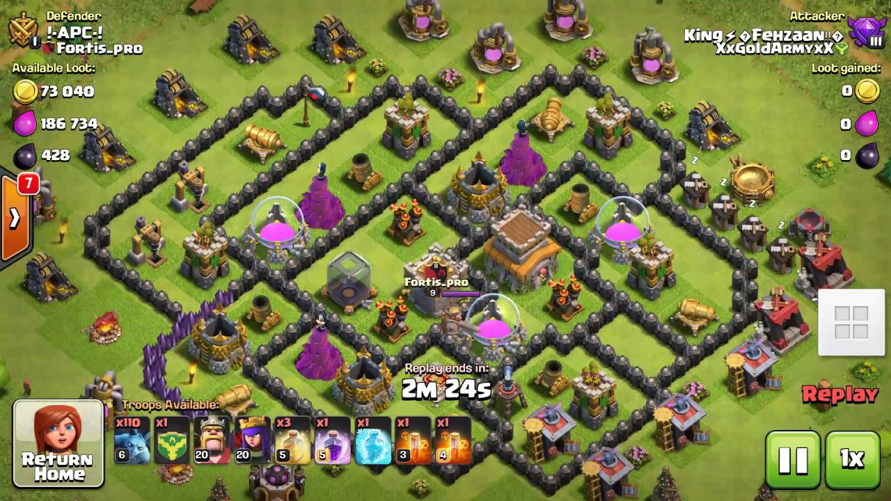 110 Level 6 Raging Minions Vs Th 9 BASE - YouTube