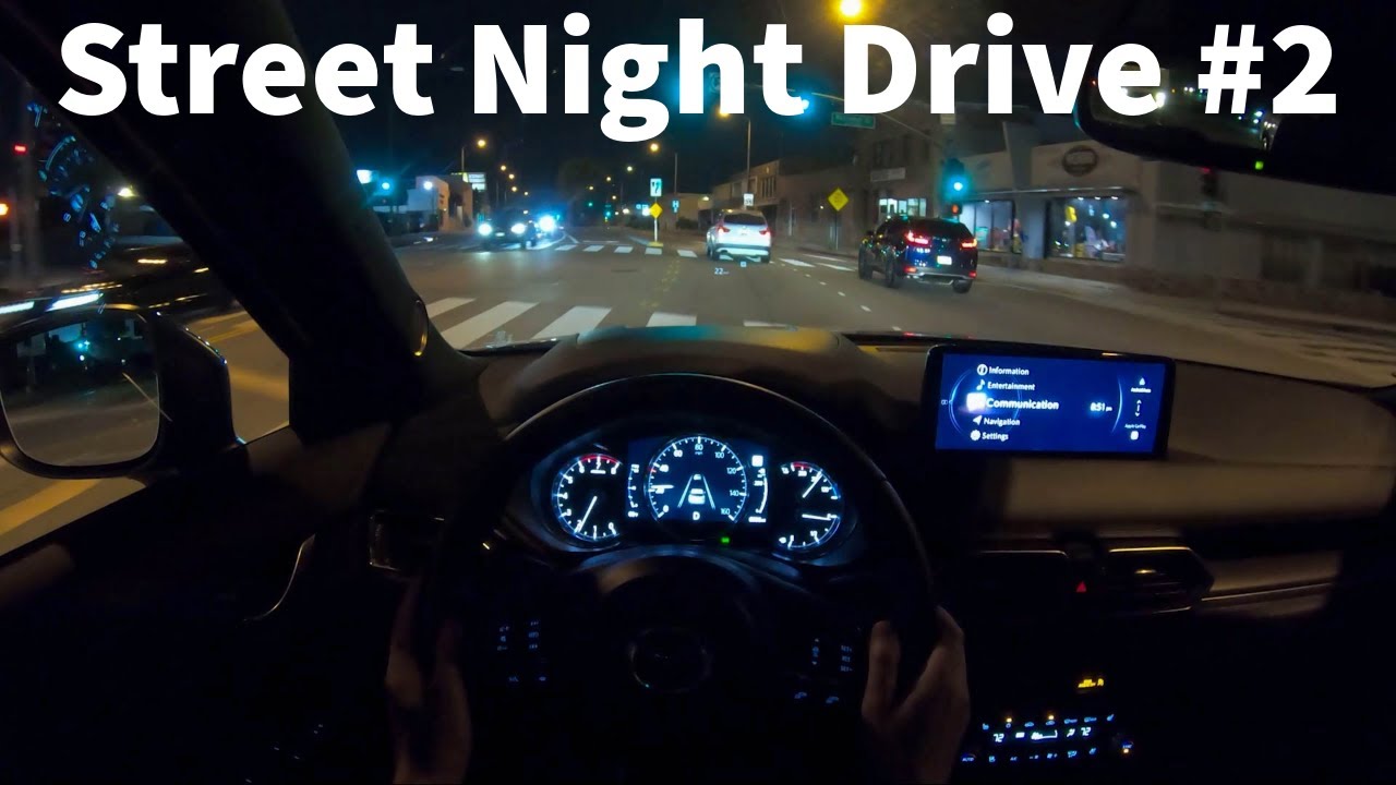 1 Hour Street Night Drive for Sleep, ASMR, Relaxing #2 - YouTube