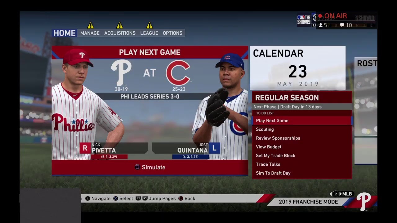 GAME 49 PHILADELPHIA PHILLIES AT CHICAGO CUBS THE MLB SEASON 3 2019 ...