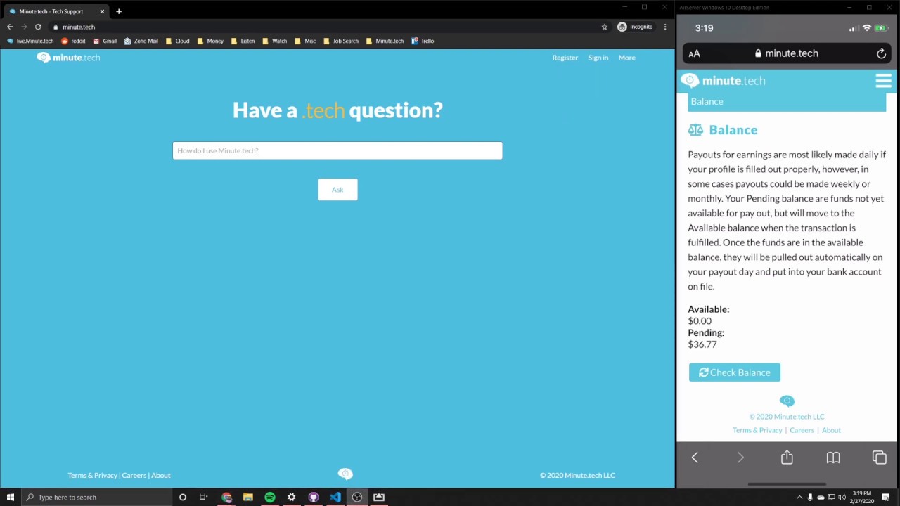 Minute.tech Beta Site Demonstration - YouTube