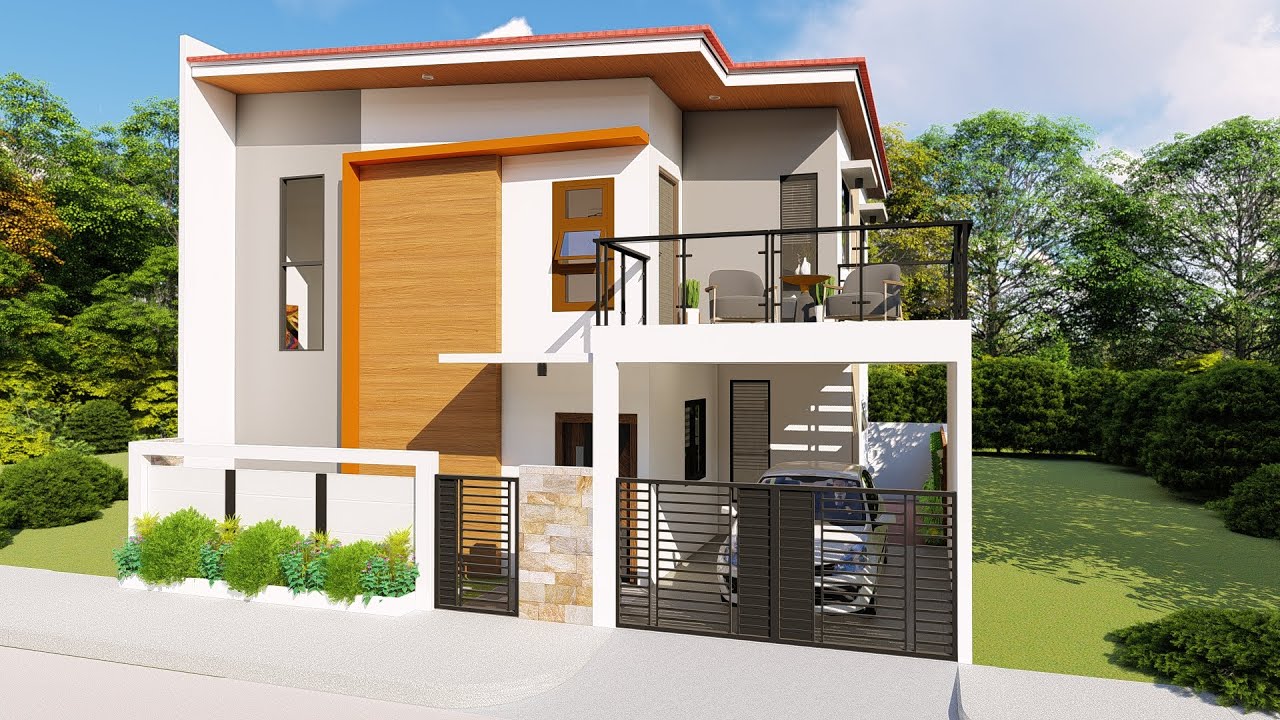 PROJECT #8 | 10 x 10 TWO-STOREY RESIDENTIAL MODERN HOUSE DESIGN | - YouTube