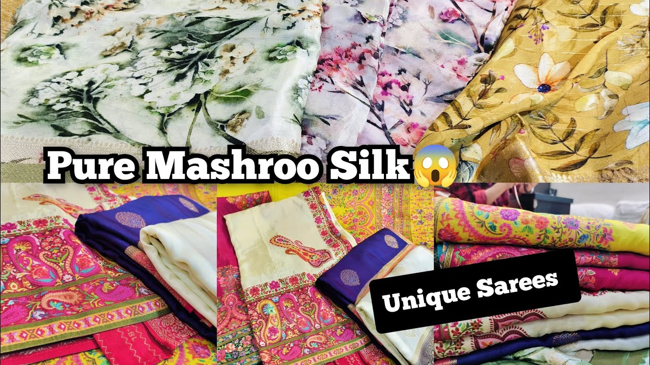 Banarasi Pure Mashroo Gajji Silk Kashmiri Weaving & Chinnon Georgette 😱 ...