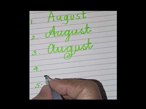 5 Ways of Writing August/calligraphy lettering #lettering #youtube # ...