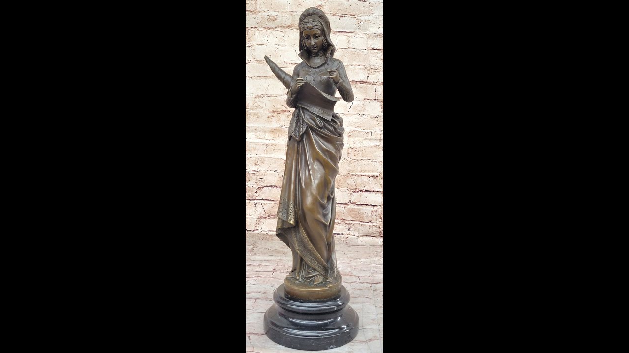 Bronze Fortuna Roman Goddess of Luck Lady Tykhe Statue Figurine on ...