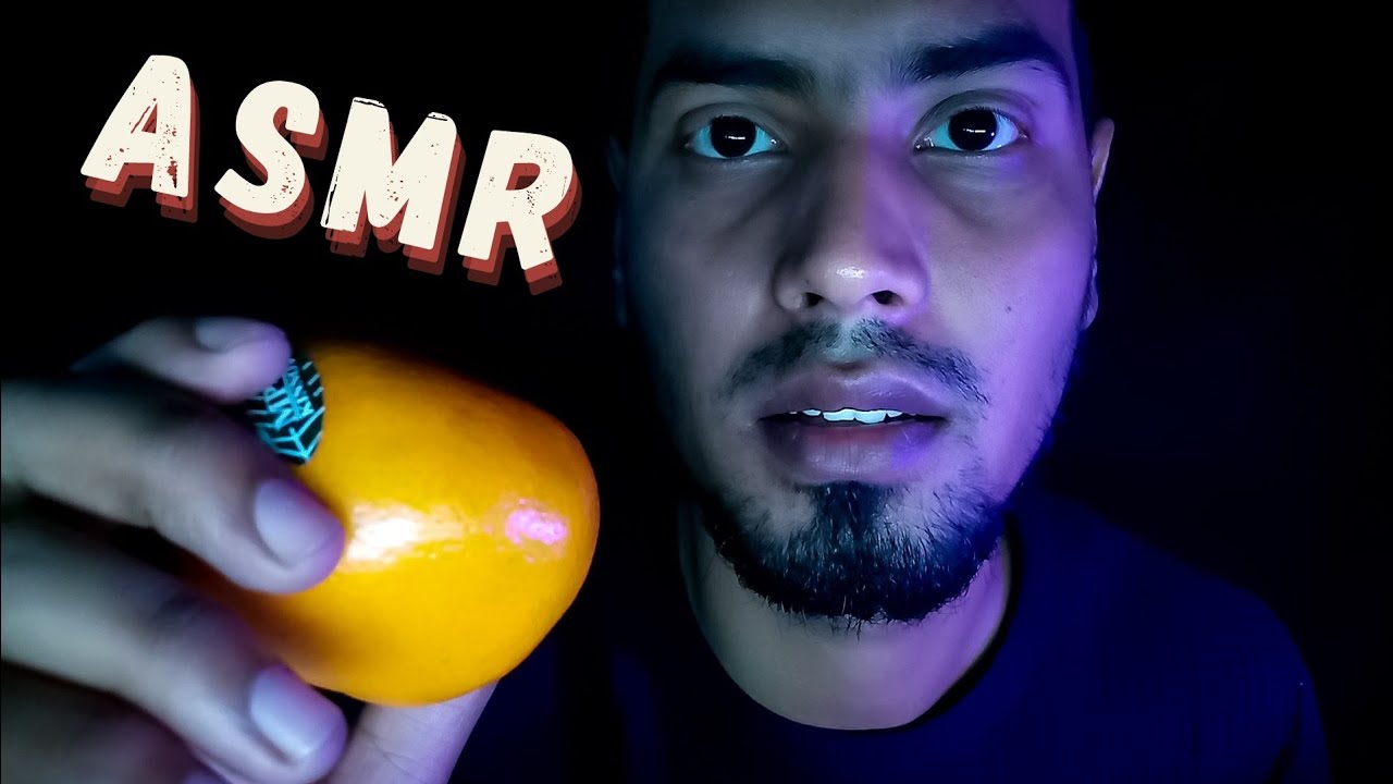 ASMR Orange 🍊 Scratching & Tapping | Fruit ASMR - YouTube