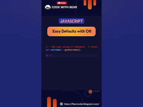Simplifying Defaults with OR in JavaScript #shorts #short #shortvideo #youtubeshorts #youtube ...