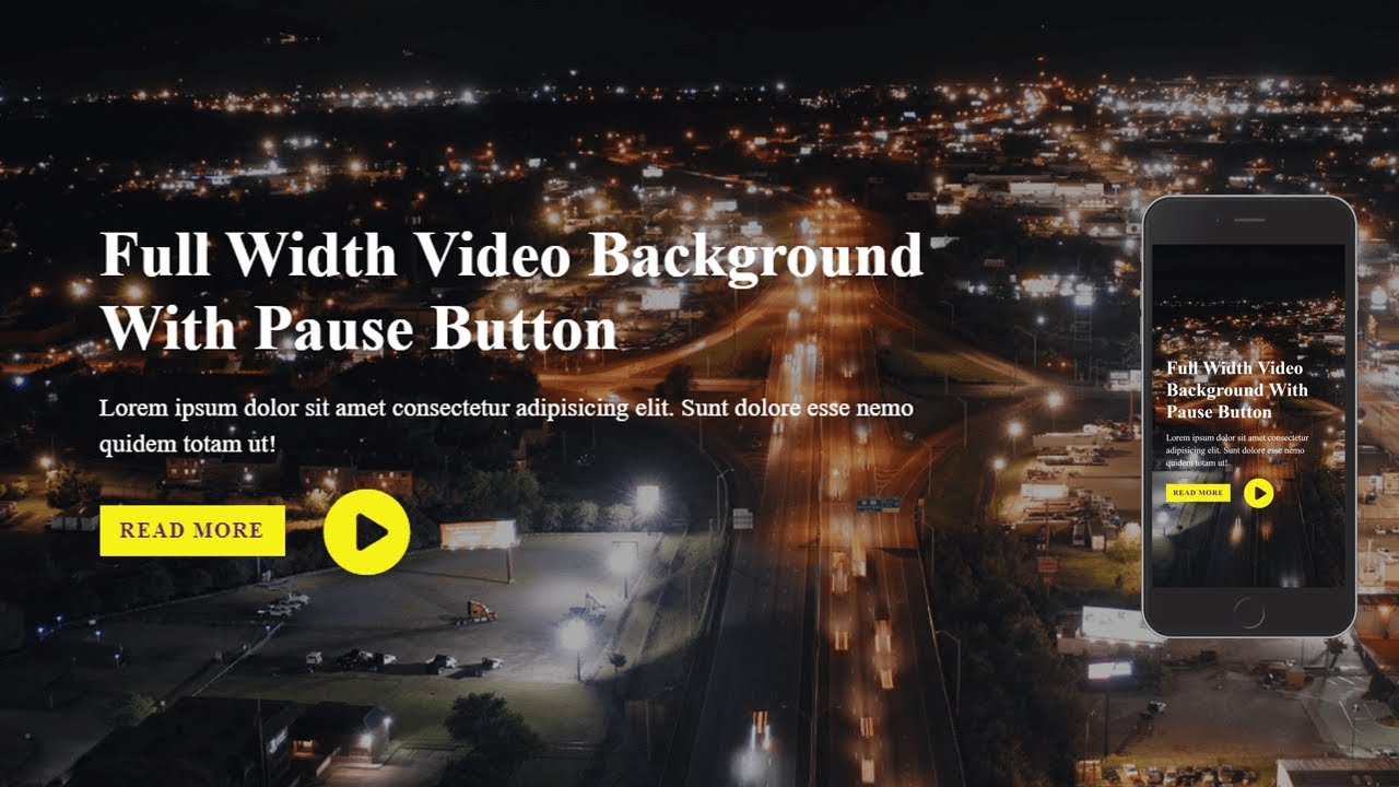 Responsive Full Height Video Background Banner Section Design Using ...