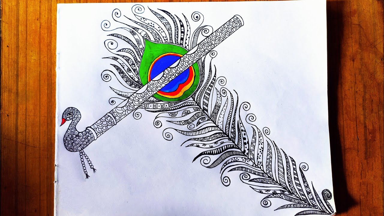 how to draw mandala art for buignners / janmastami special mandala art ...