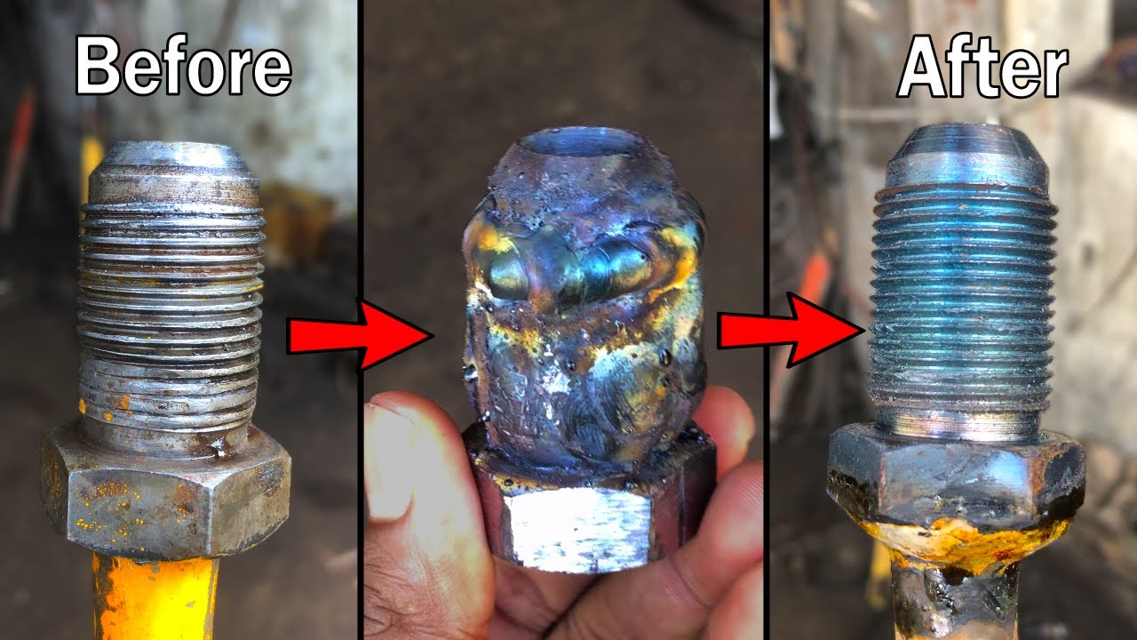 How to repair a damaged thread | Repairing a bolt thread - YouTube