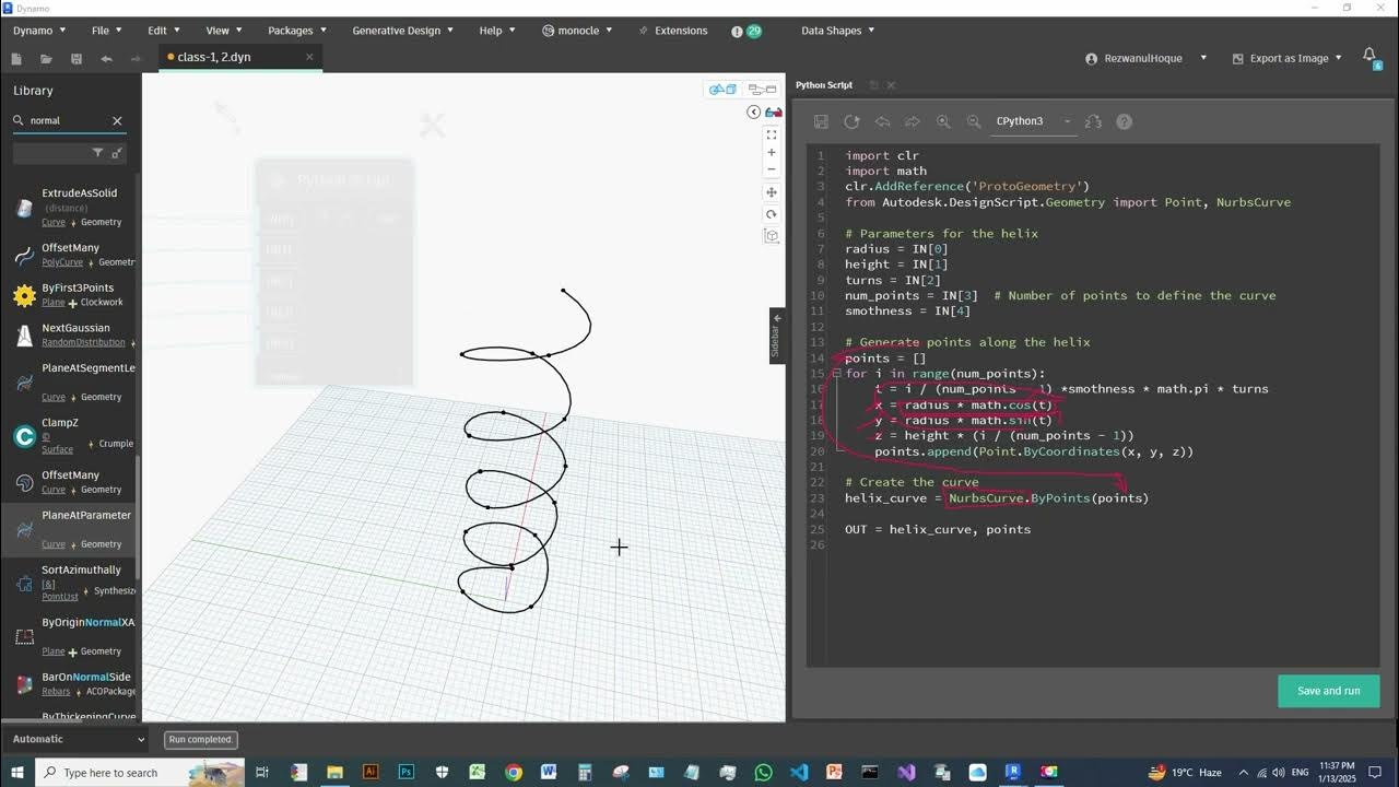 Python with geometry (curve line create in Dynamo with python ...