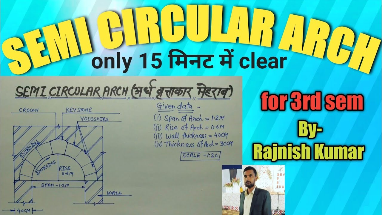 Semi circular arch | Building drawing | Diploma Civil 3rd semester ...